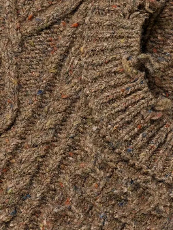 R13 Boyfriend Frayed Cable-knit Wool-blend Vest
