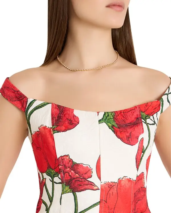 MILLY Peony Jacquard Mini Dress