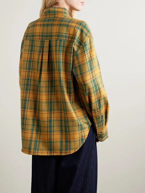 THE ELDER STATESMAN Checked Cashmere And Wool-blend Shirt