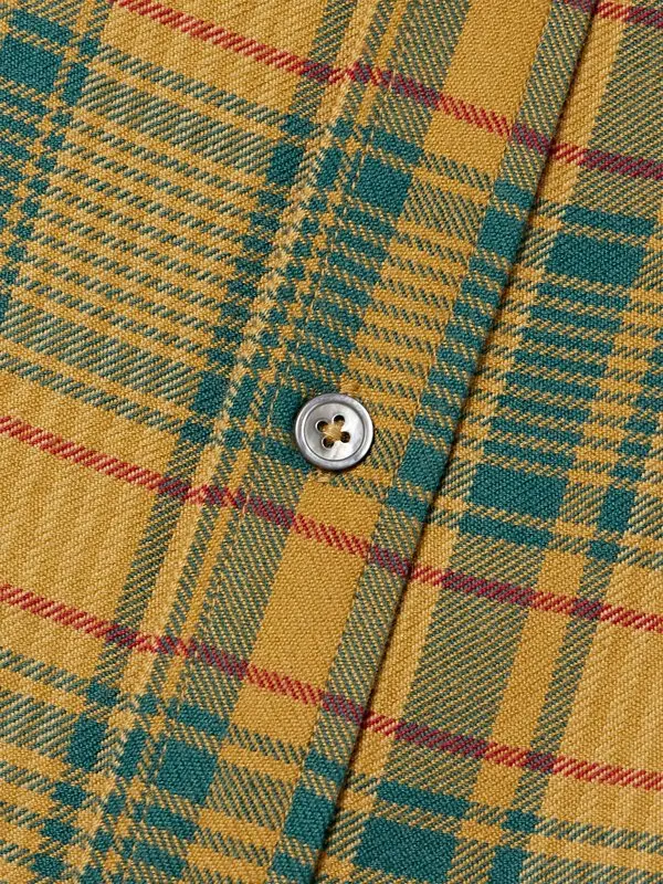 THE ELDER STATESMAN Checked Cashmere And Wool-blend Shirt