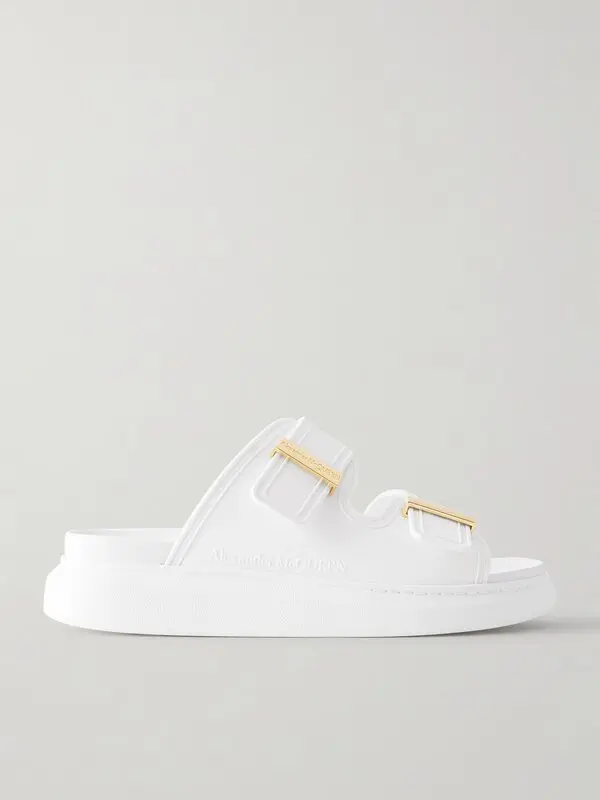 Alexander McQueen Hybrid Rubber Exaggerated-sole Slides - Neutrals