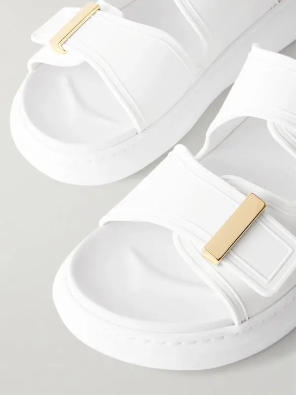 Alexander McQueen Hybrid Rubber Exaggerated-sole Slides - Neutrals