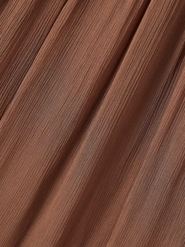 Staud Dalton Ruched Crepon Maxi Dress - Brown