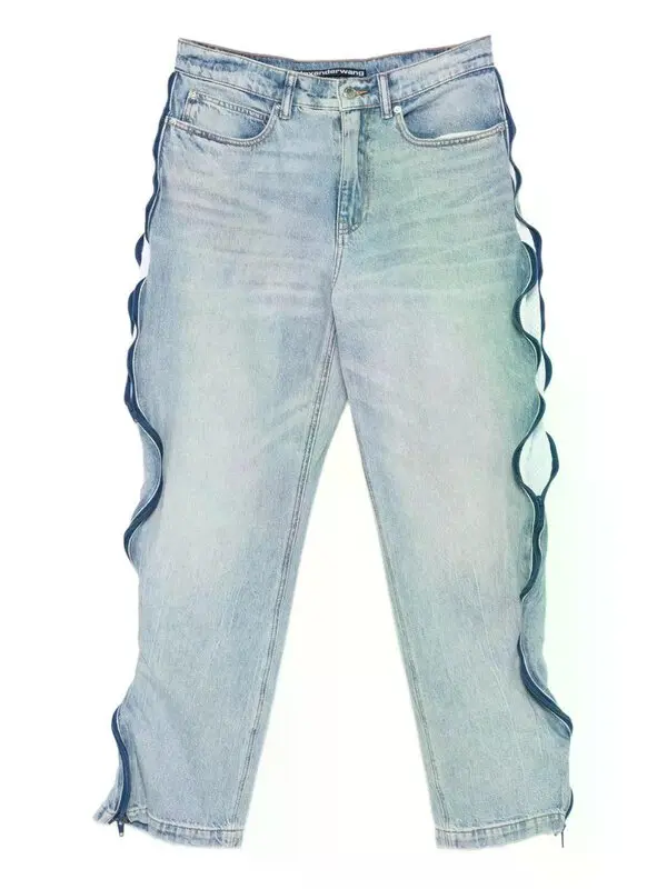 Alexander Wang Zip-detail Perforated-panel Jeans