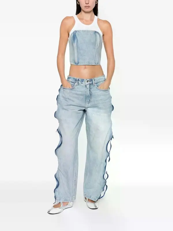 Alexander Wang Zip-detail Perforated-panel Jeans