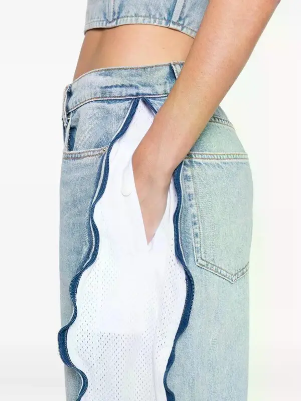Alexander Wang Zip-detail Perforated-panel Jeans