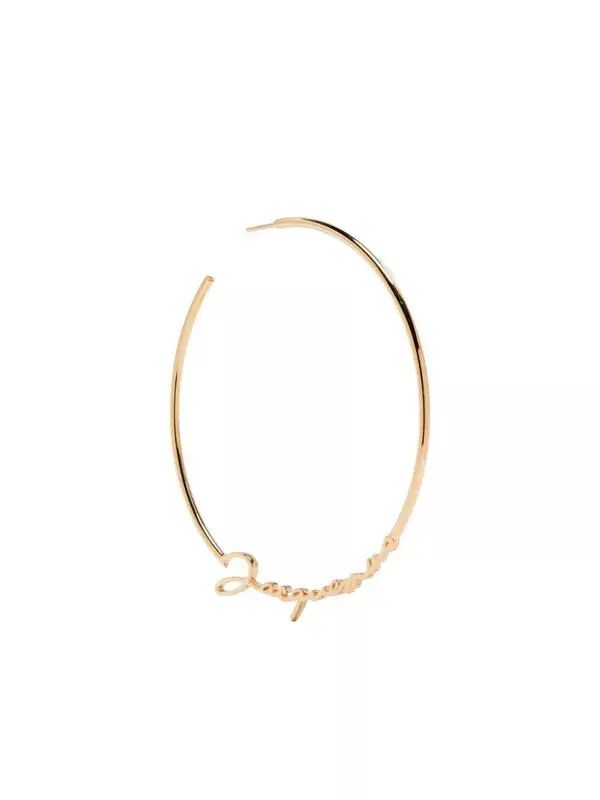 Jacquemus Logo-lettering Hoop Earrings