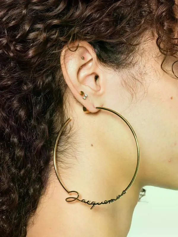 Jacquemus Logo-lettering Hoop Earrings