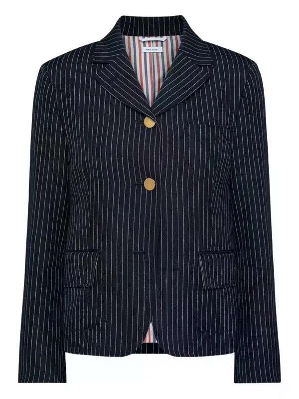 Thom Browne Pinstriped Fitted Jacket