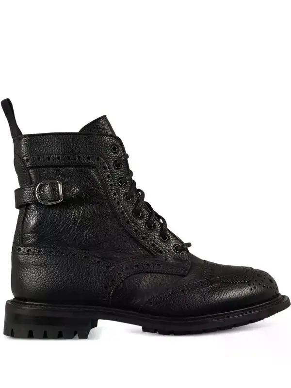 TRICKER'S Buckle-strap Brogue Combat Boots