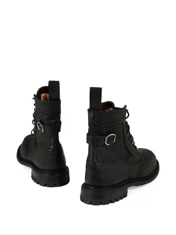 TRICKER'S Buckle-strap Brogue Combat Boots