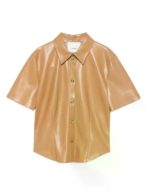 Nanushka Clare Short-sleeve Shirt - Neutrals