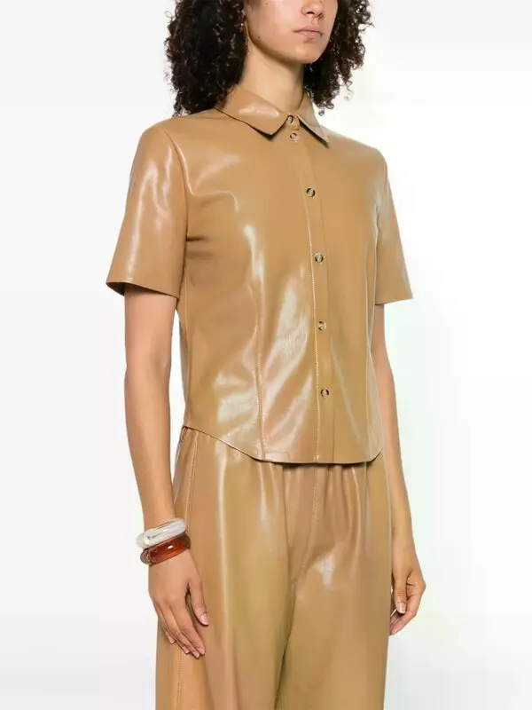 Nanushka Clare Short-sleeve Shirt - Neutrals