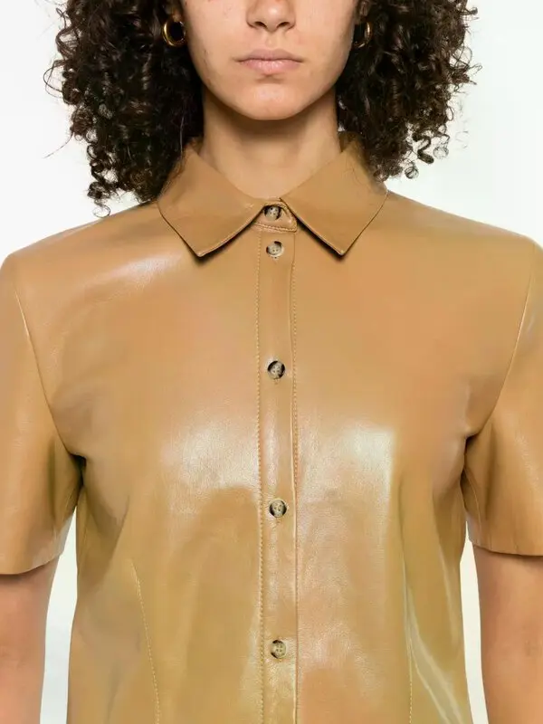 Nanushka Clare Short-sleeve Shirt - Neutrals