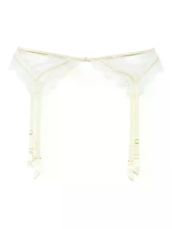 Kiki De Montparnasse Lace Inset Garter Belt - Yellow