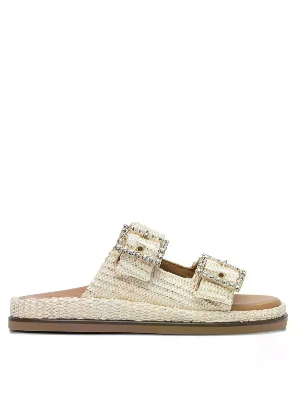 ALIBI Greta Double-buckle Sandals - Neutrals