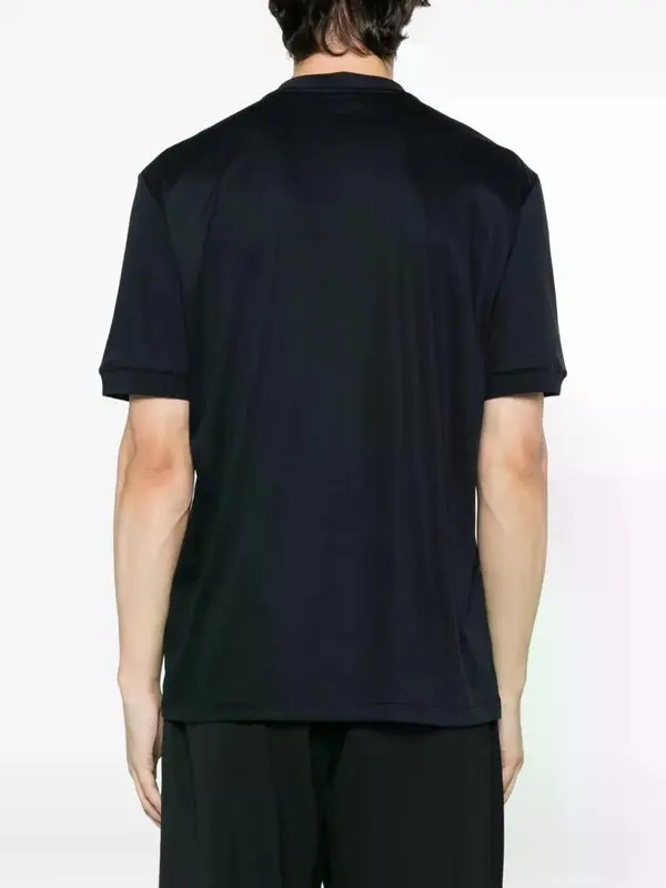 Giorgio Armani Embroidered-logo T-shirt - Blue
