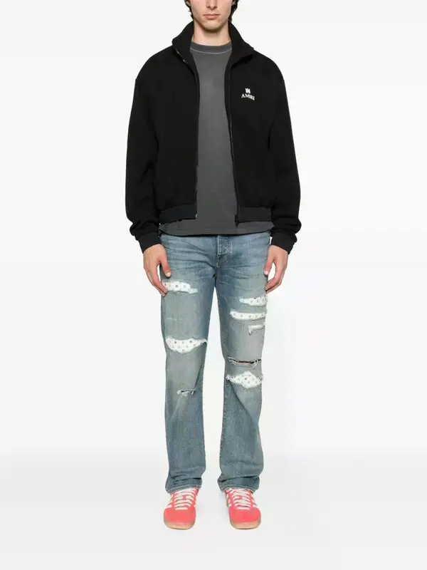 Amiri Embroidered-logo Zip Up Sweatshirt