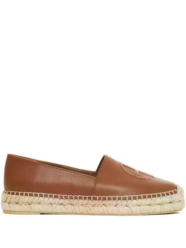 ANINE BING Paloma Embossed Espadrilles - Cog1 Brown
