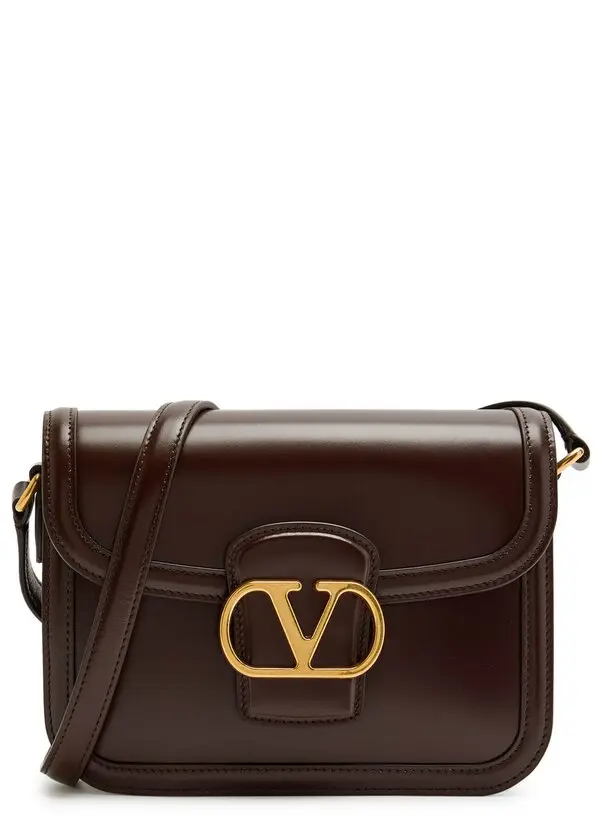 Valentino Garavani 9to5 Small Leather Shoulder Bag - Chocolate