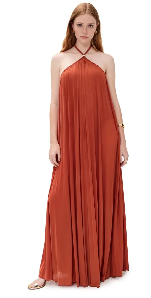 slim fit dress slacks Lime Braided Multiwear Open Back Cut Out Tie Up Slit Dress Large main image 0