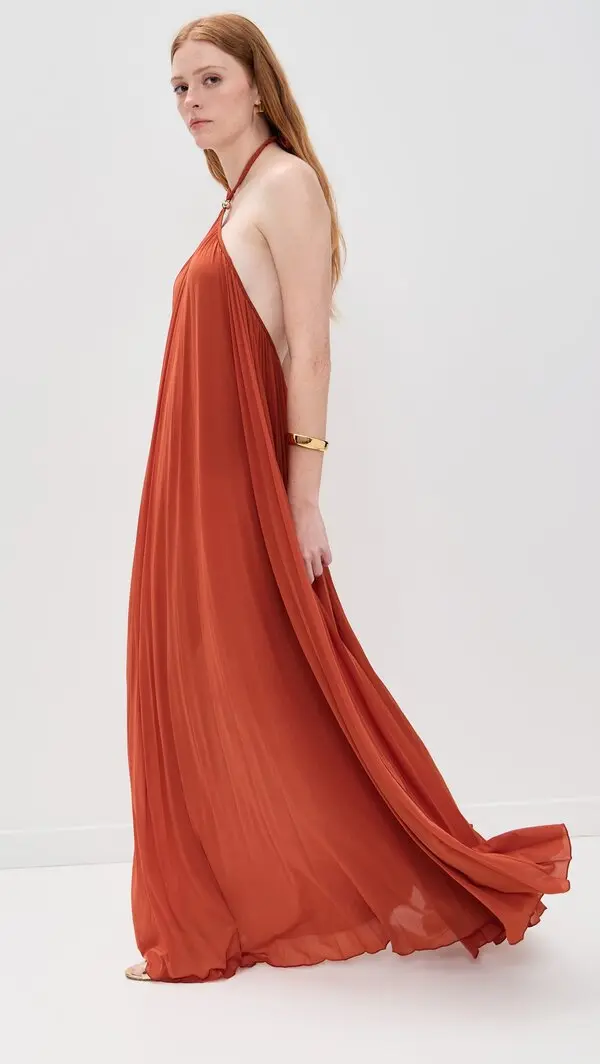 Ronny Kobo Braided Halter Maxi Dress In Rust - 75% Off | Editorialist