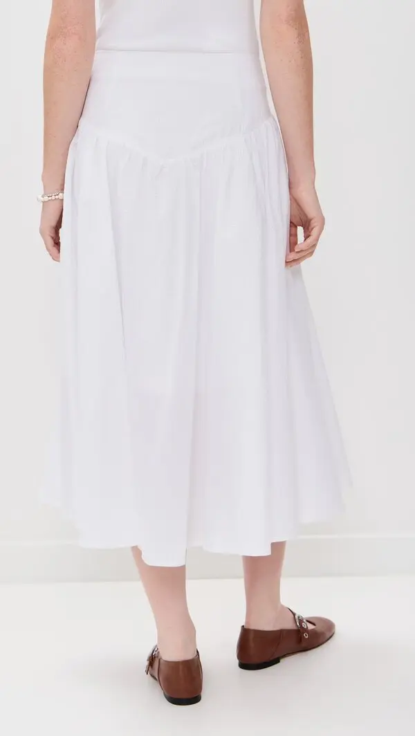 PEACHY DEN Deba Midi Skirt - Porcelain