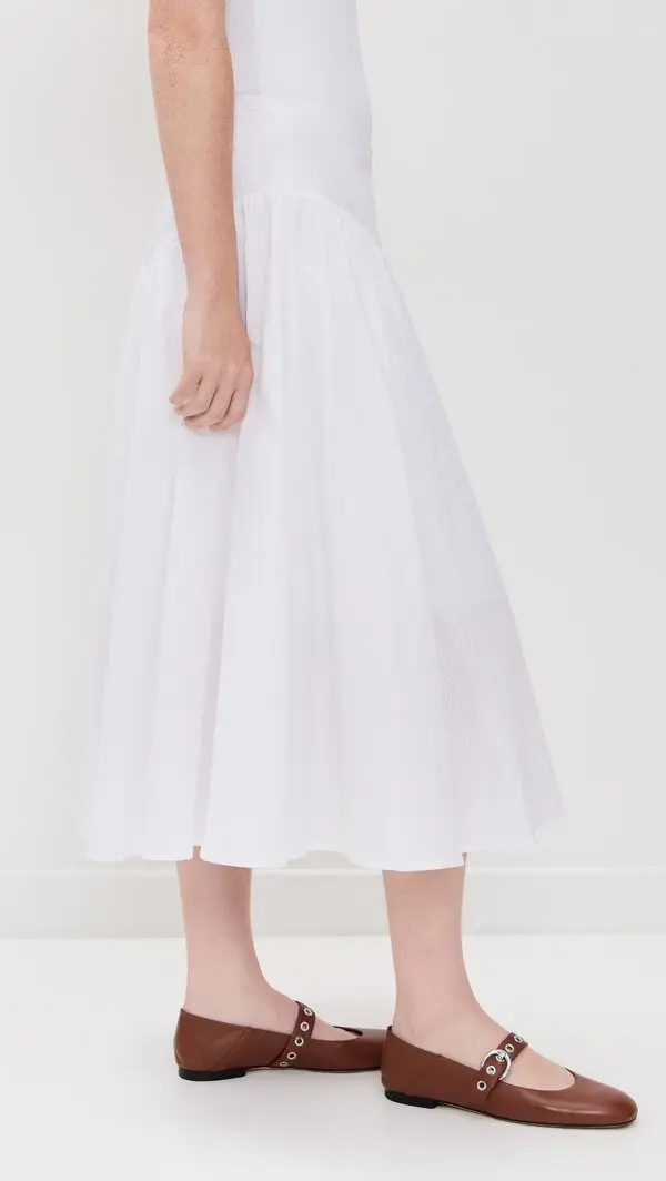 PEACHY DEN Deba Midi Skirt - Porcelain