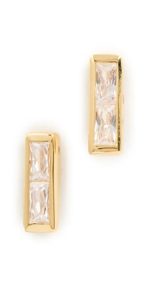 GWEN BELOTI Stacked Cz Drop Stud Earrings - Gold
