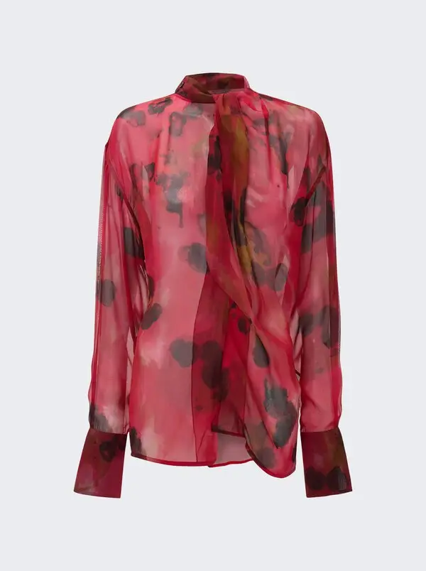 Victoria Beckham Drape Detail Blouse - Red