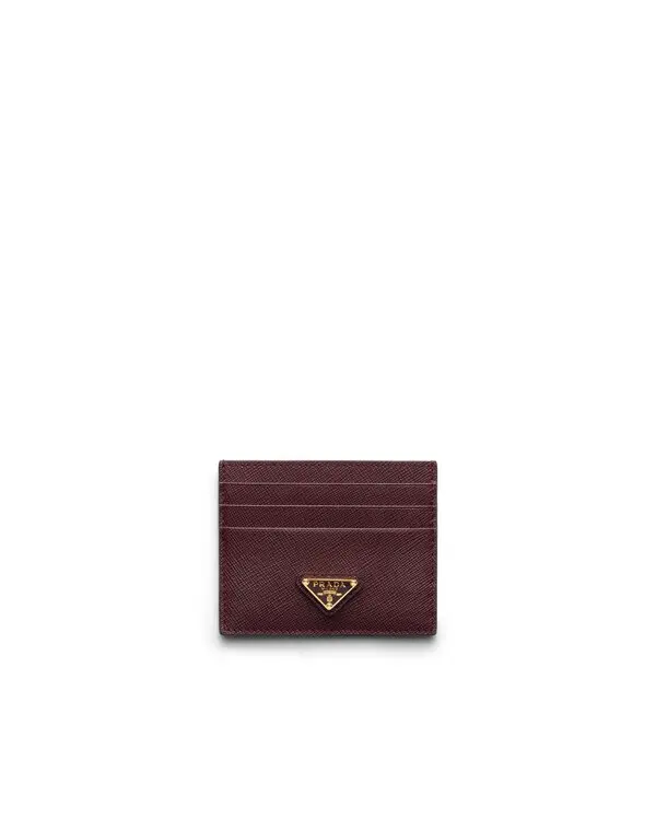 Prada Saffiano Leather Card Holder - Red