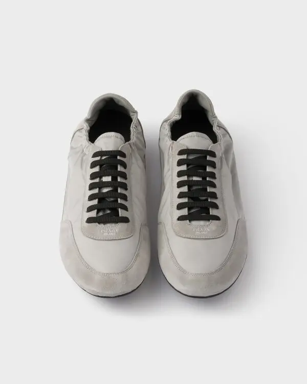 Prada Re-nylon And Suede Elasticized Sneakers