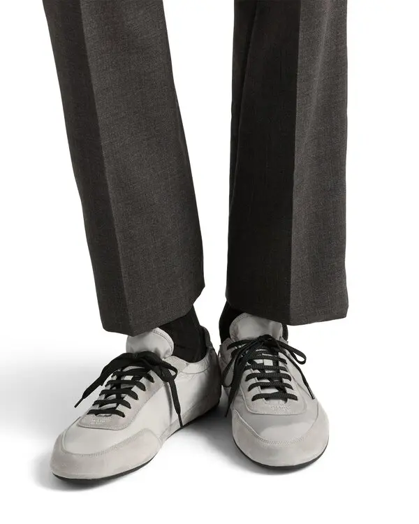 Prada Re-nylon And Suede Sneakers - Grey