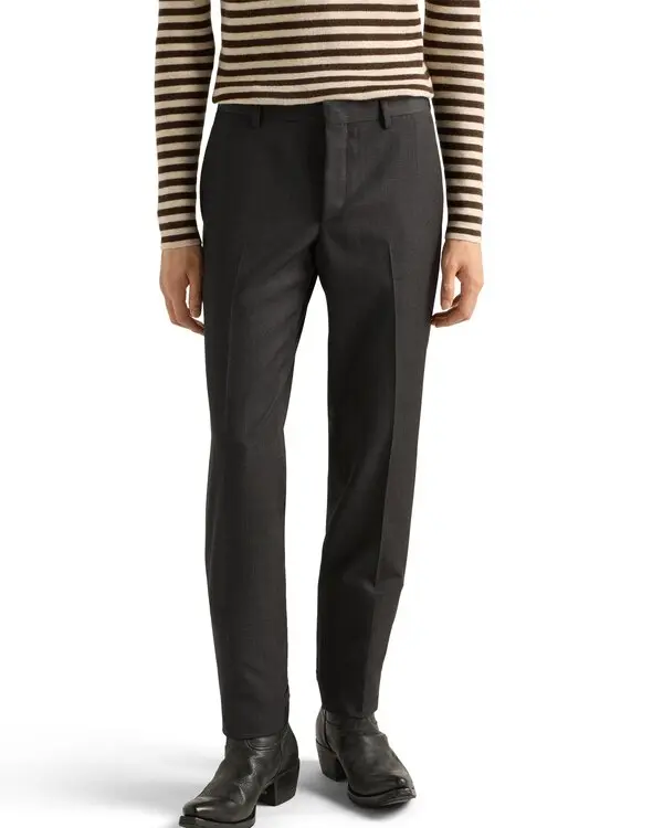 Prada Slim Fit Wool Trousers With Zipper Pocket