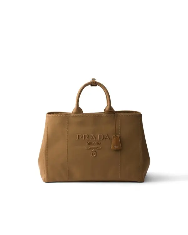 Prada Jardinière Extra-large Canvas Tote Bag - Brown