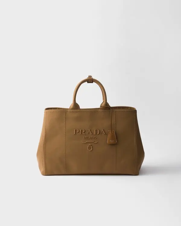 Prada Jardinière Extra-large Canvas Tote Bag - Tabacco
