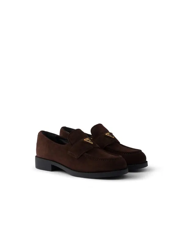 Prada Suede Loafers - Brown