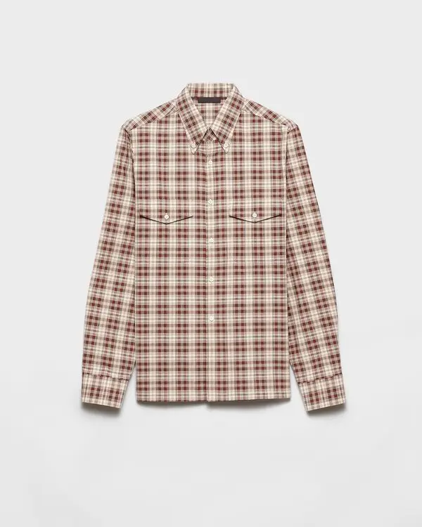 Prada Checked Cotton Button-down Shirt