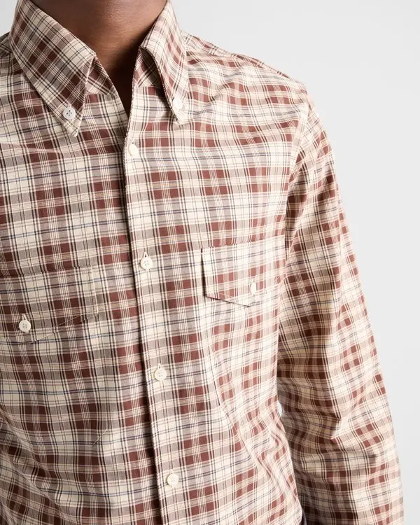Prada Checked Cotton Button-down Shirt