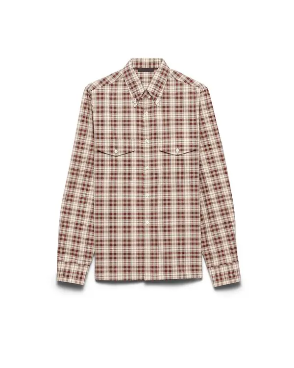 Prada Checked Cotton Button-down Hirt
