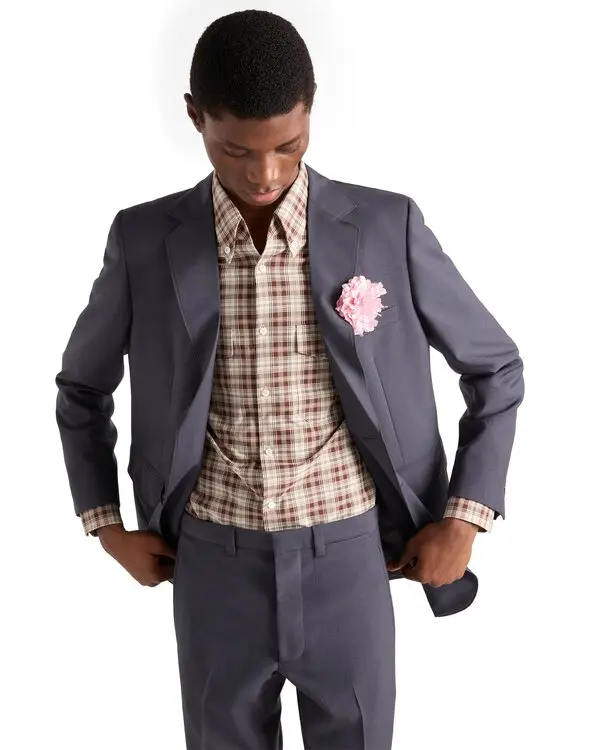 Prada Checked Cotton Button-down Hirt