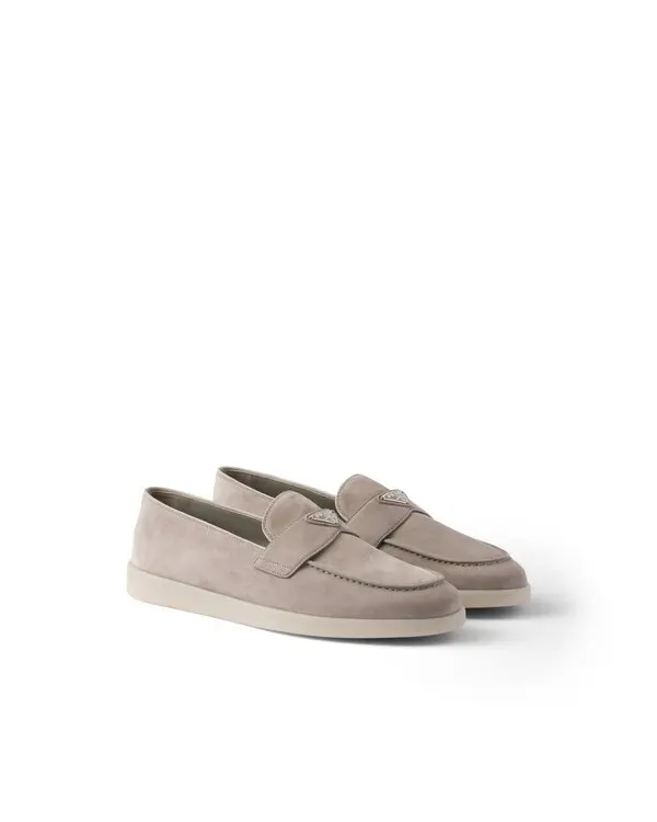 Prada Suede Loafers - Grey