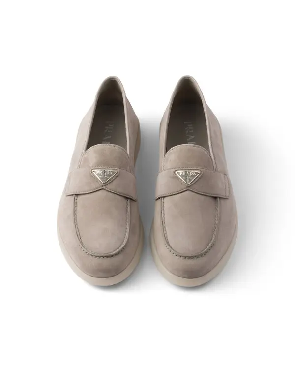Prada Suede Loafers - Grey