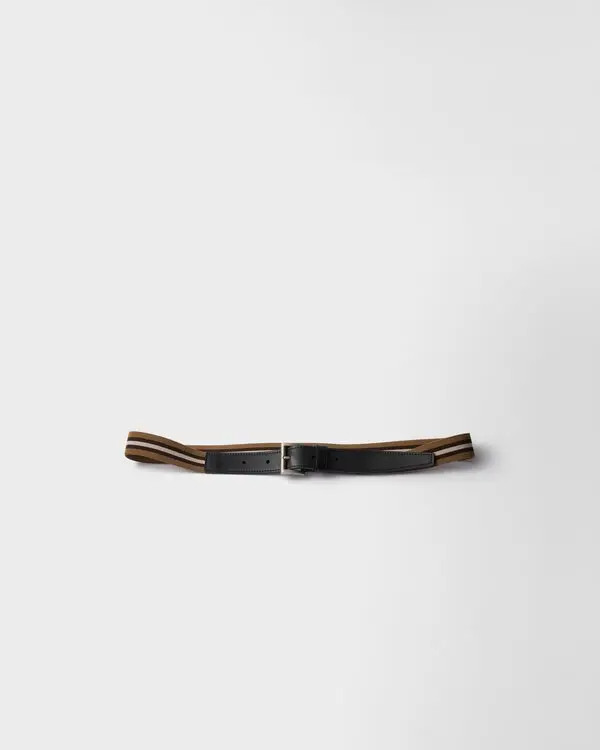 Prada Elastic Leather Belt - Caramel/desert Beige