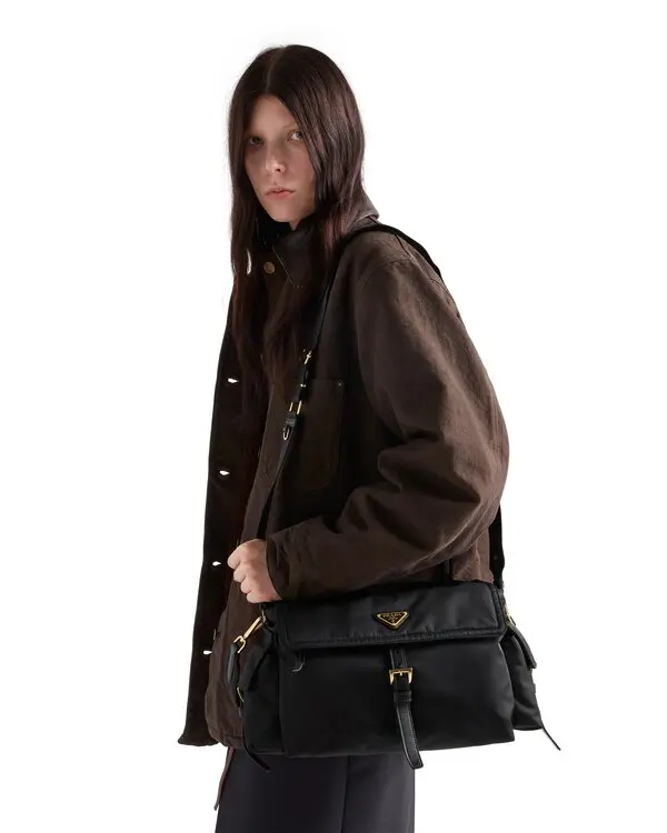 Prada Explore Large Re-nylon Shoulder Bag - Black