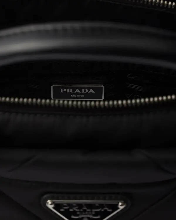 Prada Small Padded Re-nylon Tote - Black