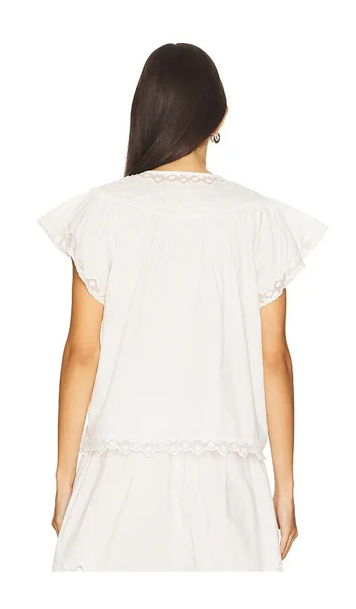 Ulla Johnson Effie Flutter Sleeve Top - Pristine