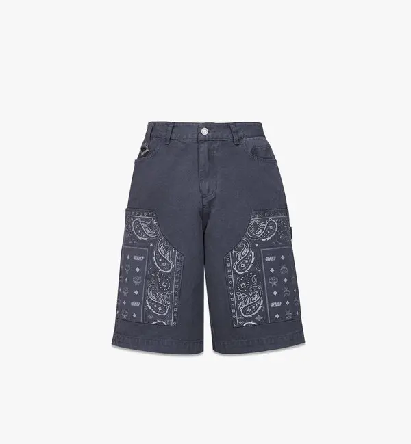 Mcm X Kasina Bandana Monogram Shorts - Washed Navy