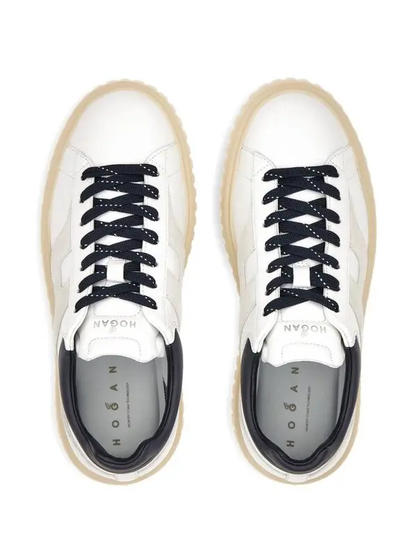 Hogan H-stripes Leather Sneakers - White