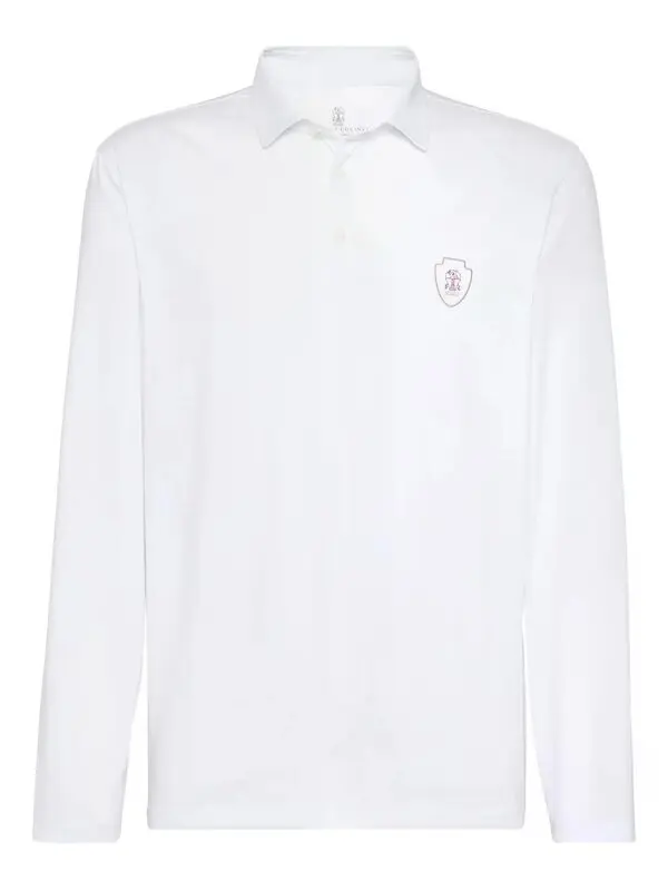 Brunello Cucinelli Long-sleeve Polo Shirt - White